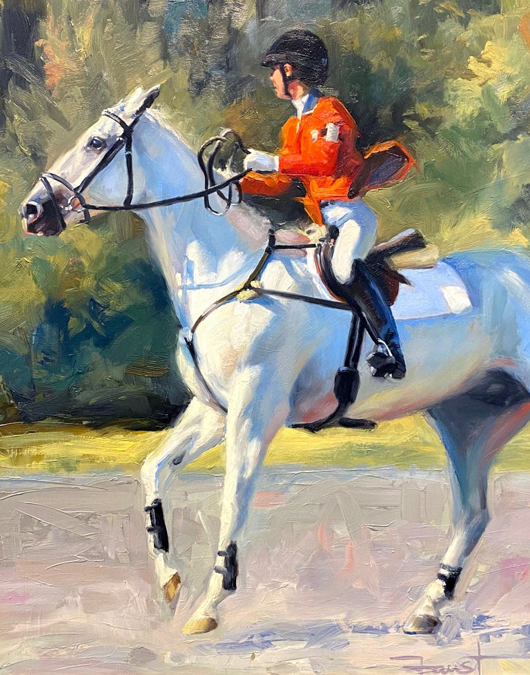 Shawn Faust - Shawn Faust, "Warm Up", Equestrian Oil Painting on Canvas ...