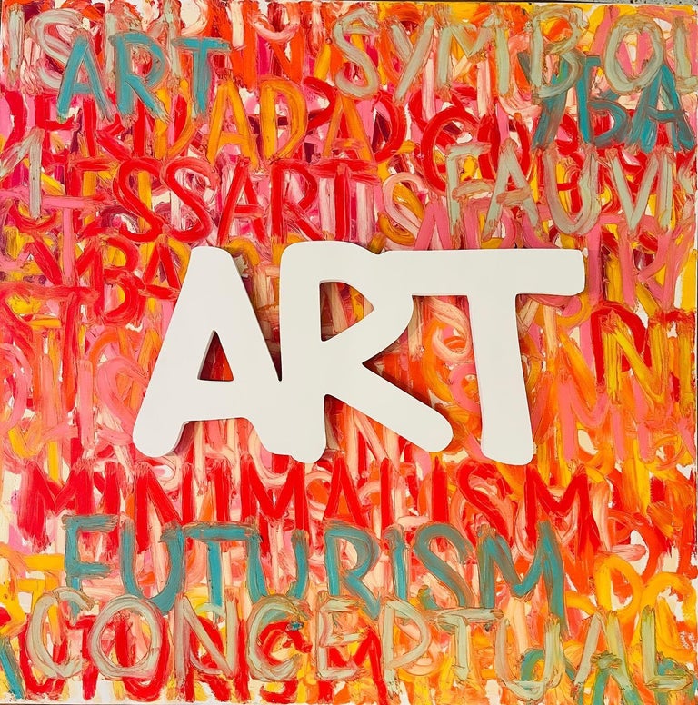 Shawn Kolodny - "ART" Mixed Media Painting 40" x 40" x 3" inch by Shawn ...