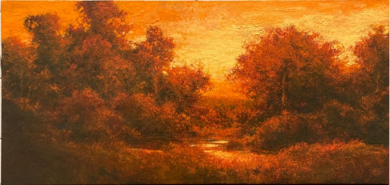 Shawn Krueger - "Sundown at Miller's Pond," Oil Painting For Sale at ...