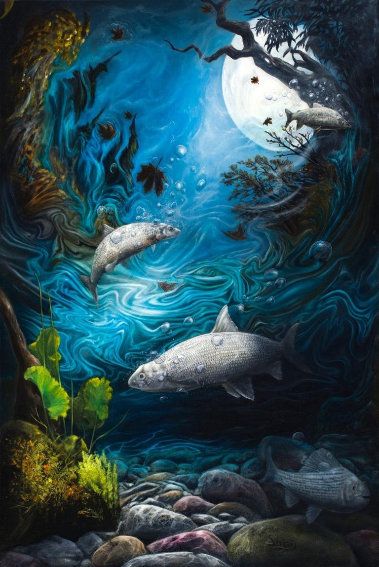 Shay Davis - "Night Stalker" Oil Painting For Sale at 1stDibs