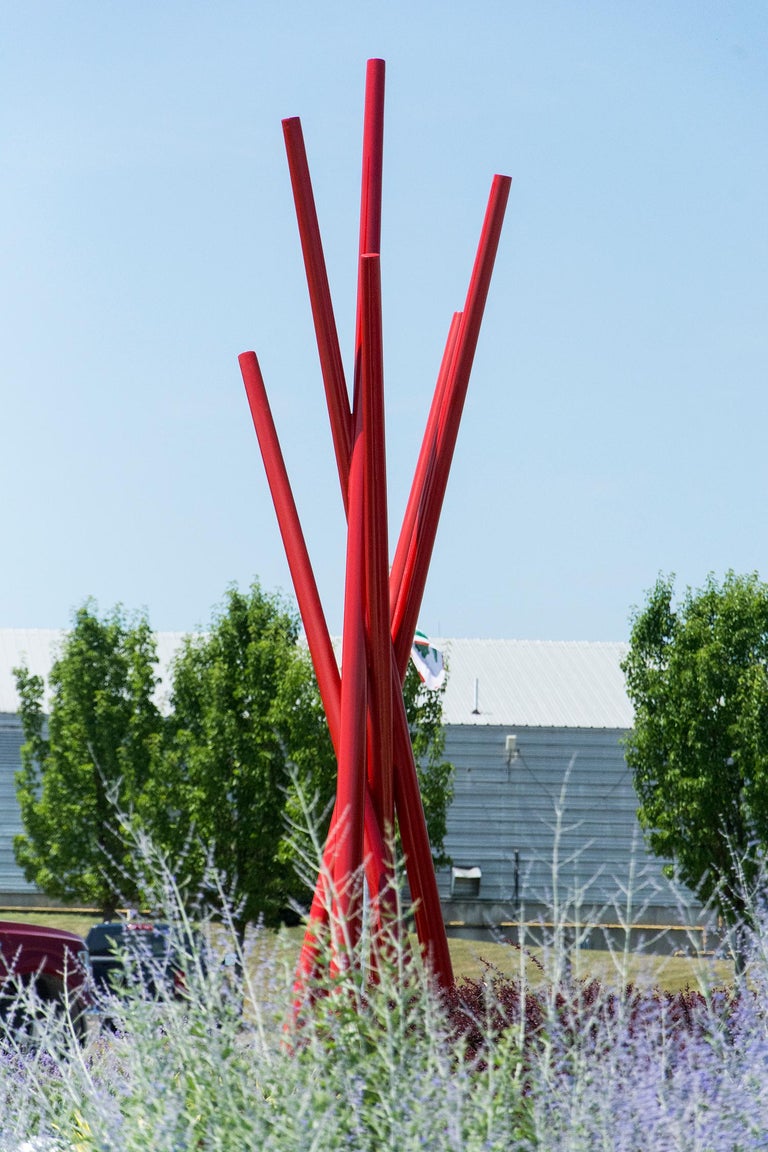 Shayne Dark - Intersect - Large Abstract Outdoor Sculpture in Vibrant ...