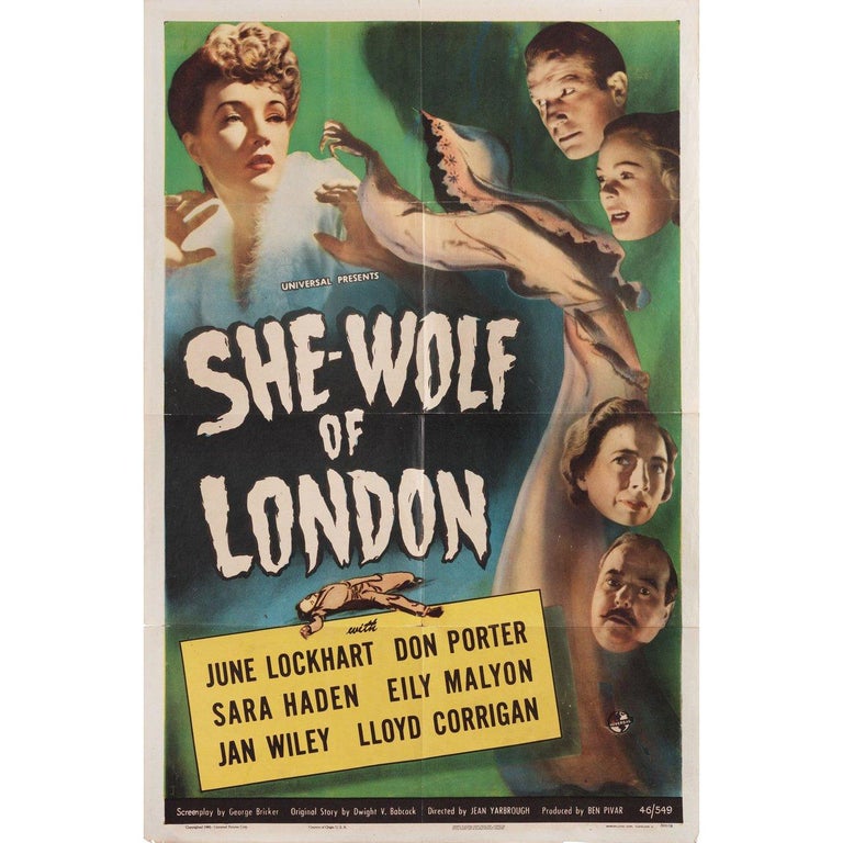 She-Wolf of London 1946 U.S. One Sheet Film Poster For Sale at 1stDibs
