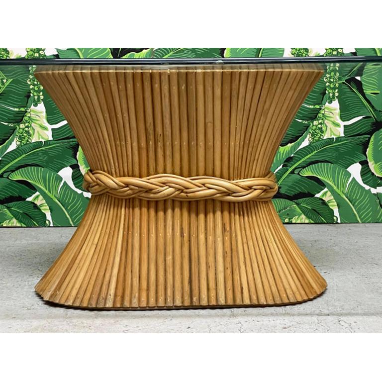 Sheaf of Wheat Oval Dining Table in the Manner of McGuire at 1stDibs