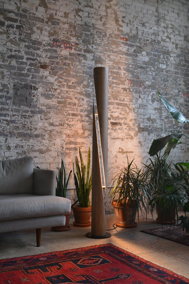 Shear, Minimalist Wooden Column LED FLoor Lamp For Sale at 1stDibs ...