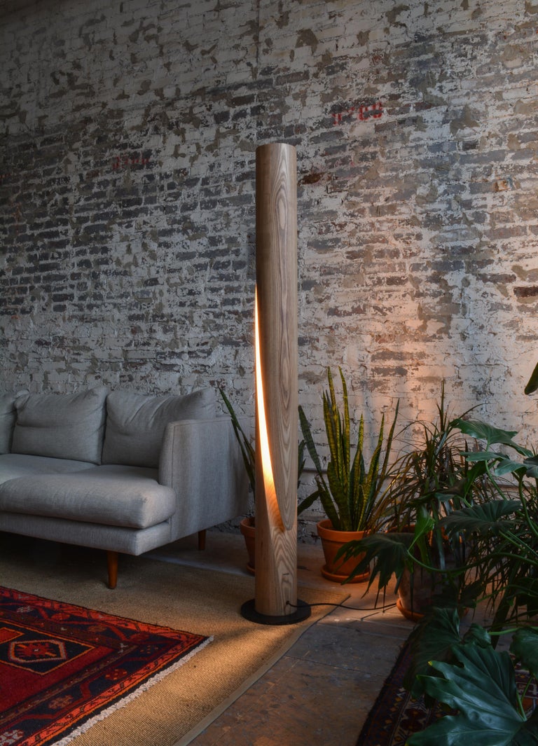 Shear, Minimalist Wooden Column LED FLoor Lamp For Sale at 1stDibs ...