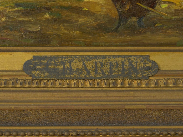 “Sheep in Stable” Antique Barbizon Oil Painting by Albert Charpin For ...