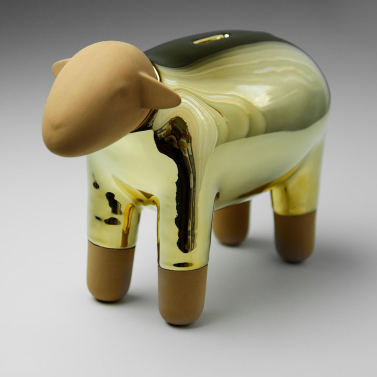 Sheep Moneybox Pop Art, 22K Gold, Made in Italy, 2022, New Collection ...