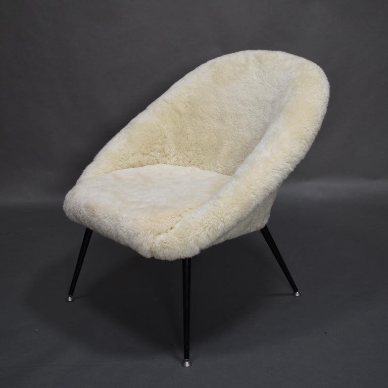 Sheep Wool Armchair in the Manor Fritz Neth, Germany, circa 1970 For ...