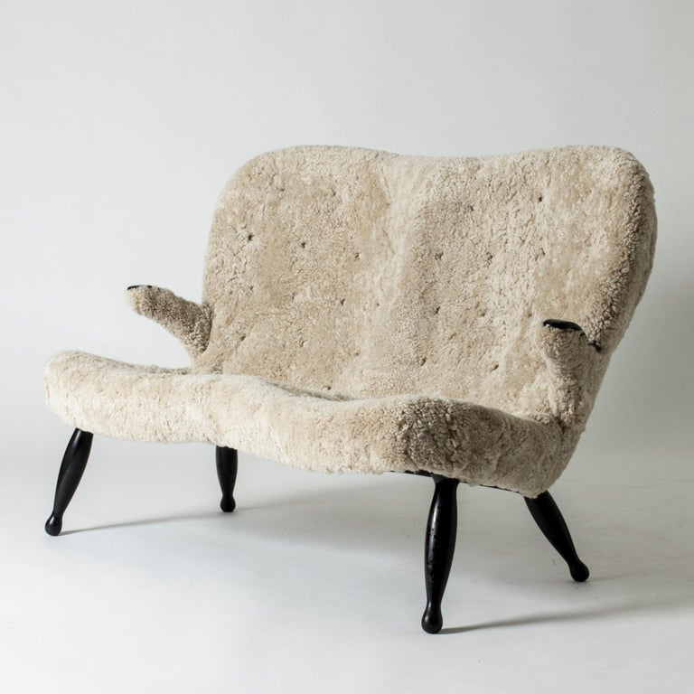 Sheepskin "Clam" Sofa by Philip Arctander, Denmark, 1950s at 1stDibs