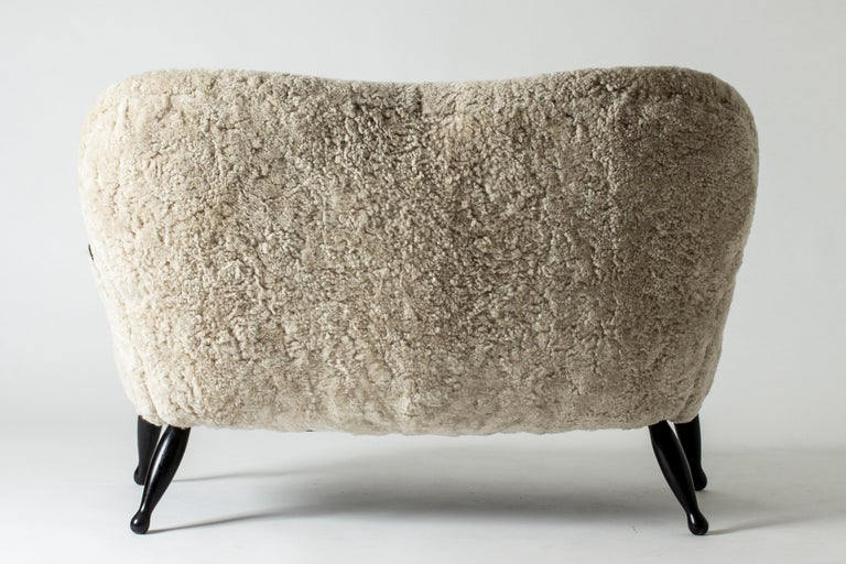 Sheepskin "Clam" Sofa by Philip Arctander, Denmark, 1950s at 1stDibs