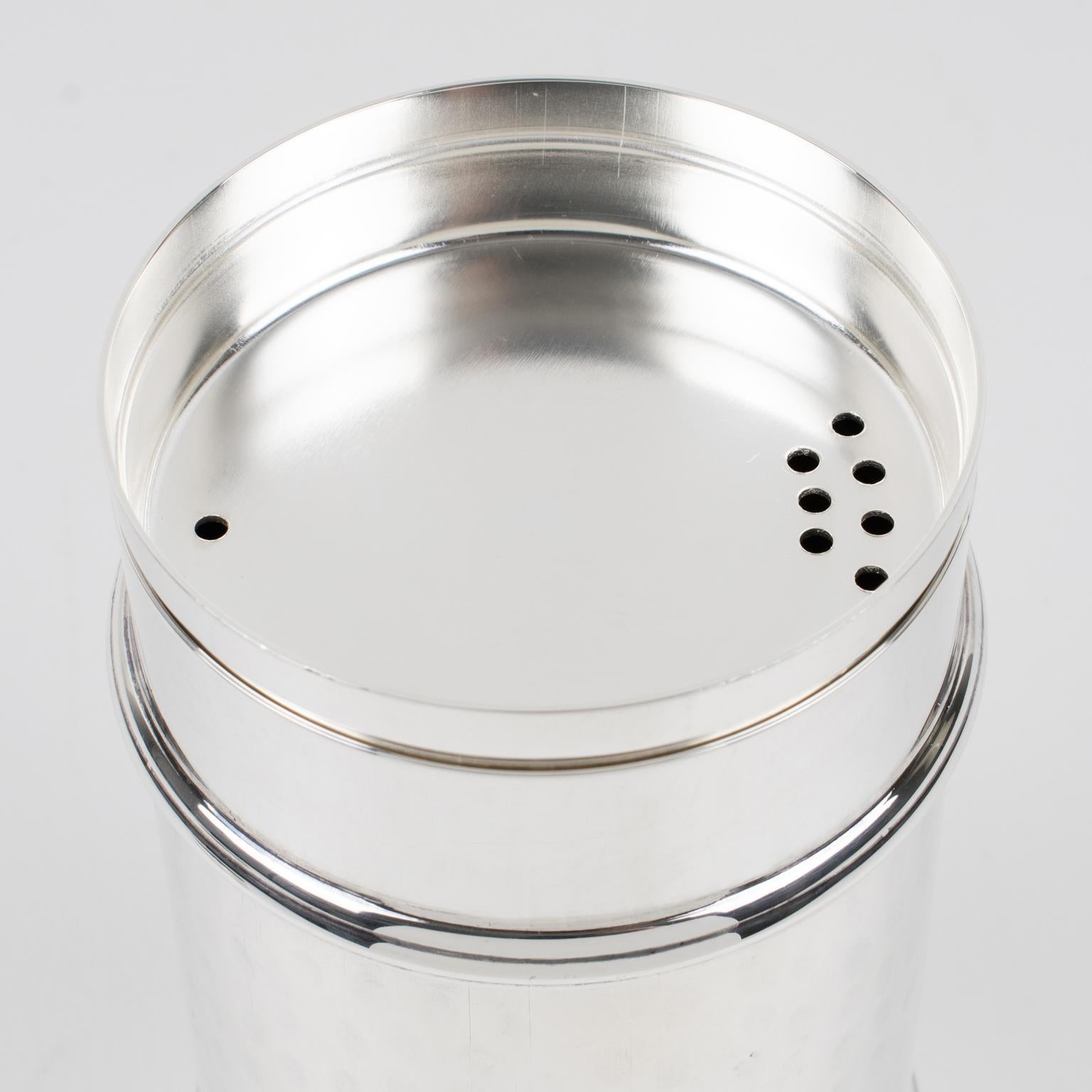 Sheffield Porciani Italy Silver Plate Modernist Cocktail Shaker, 1980s ...