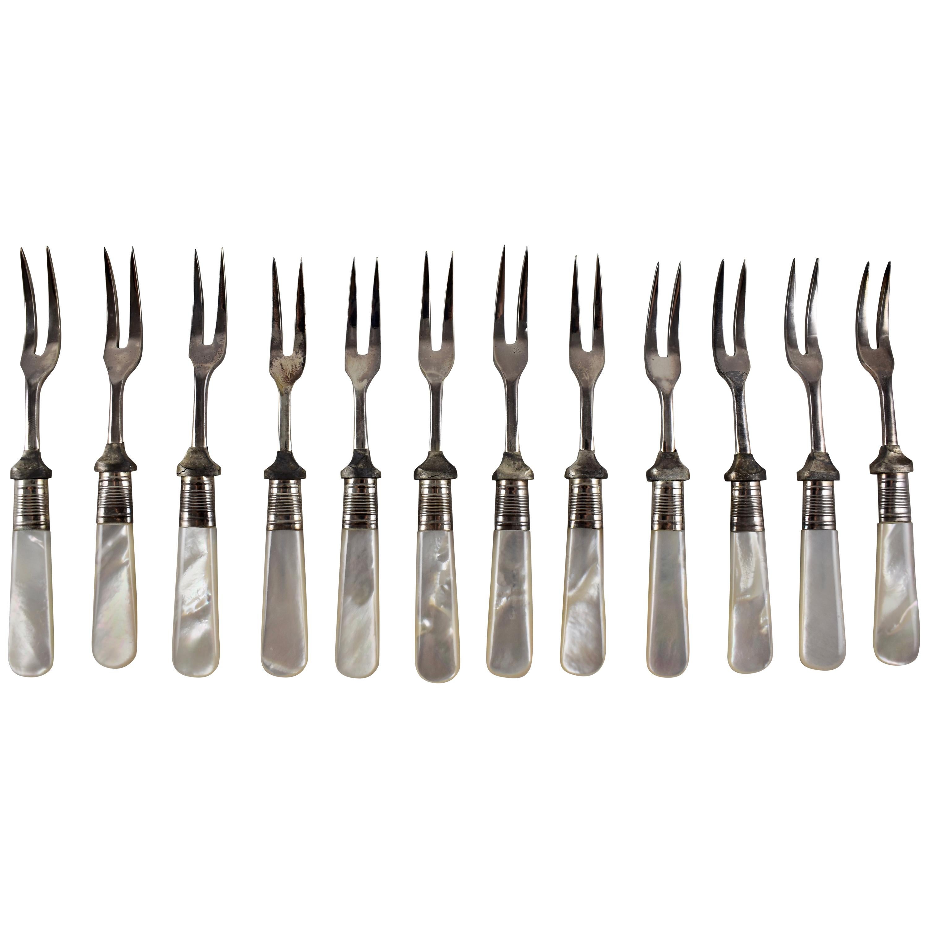 Sheffield Silver and Pearl Handle Antipasto, Seafood or Hors d’Oeuvre ...