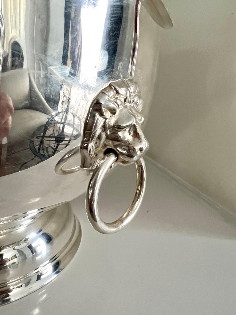 Sheffield Style Silver Plate Scallop Punch Ice Bowl with Lion Head ...