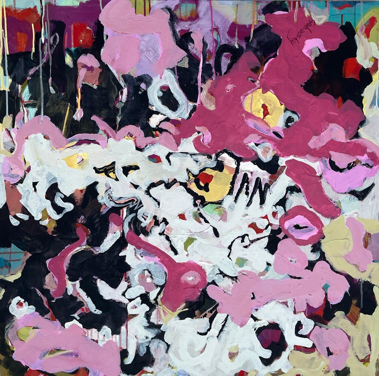 Sheila Grabarsky - The Pink Slip, Abstract Painting For Sale at 1stDibs