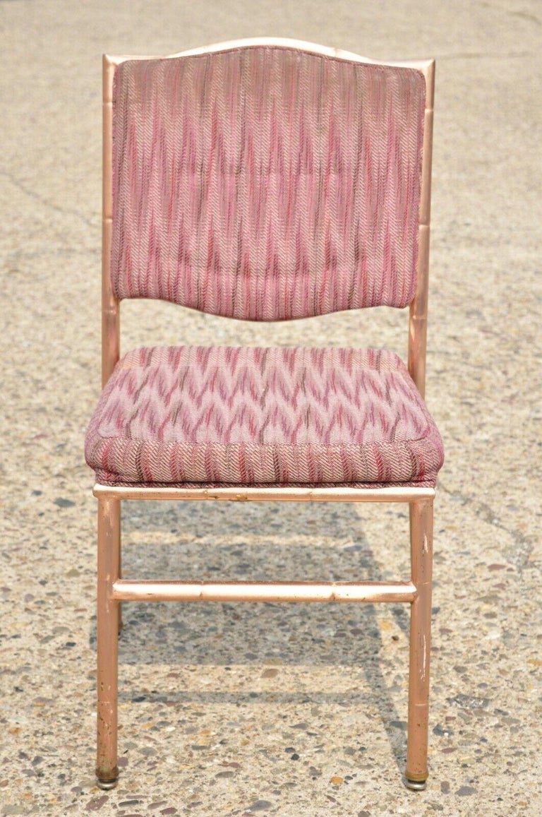 Shelby Williams Faux Bamboo Pink Rose Gold Upholstered Banquet Dining ...
