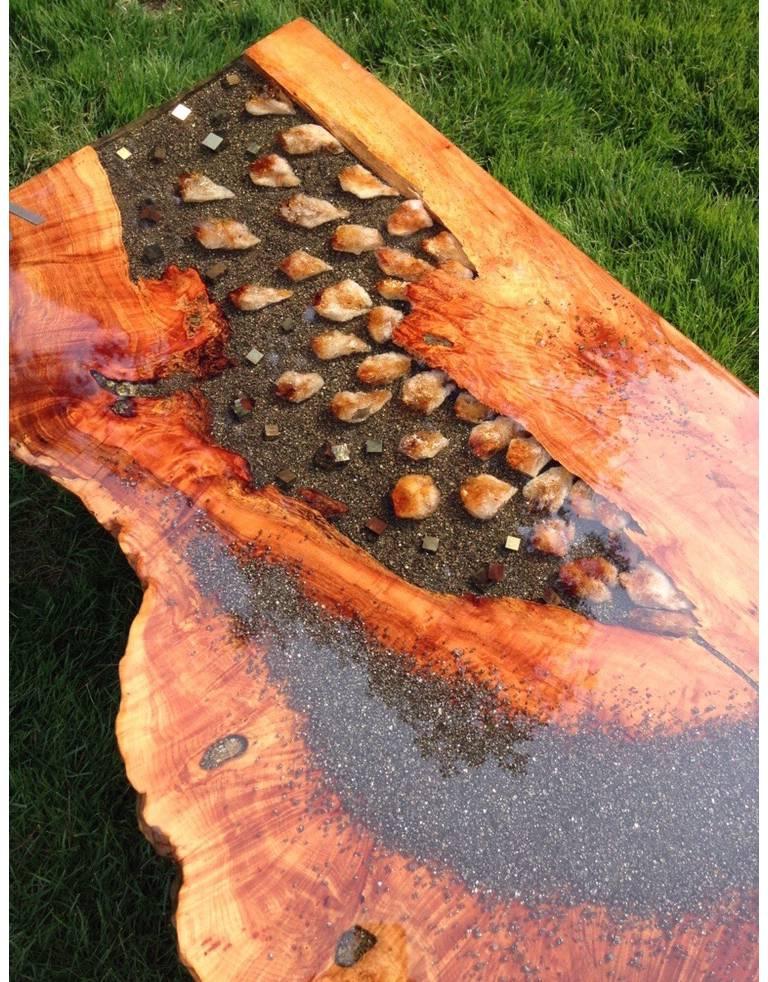Maple wood shelf with gem and crystal inlay by Danna Weiss For Sale at ...