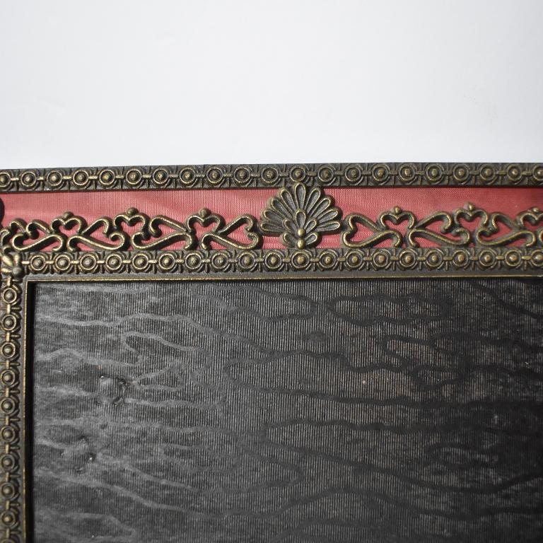 Shell and Heart Motif Bronze and Silk Maroon Photo Frame at 1stDibs ...