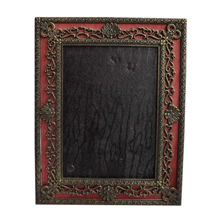 Shell and Heart Motif Bronze and Silk Maroon Photo Frame at 1stDibs ...