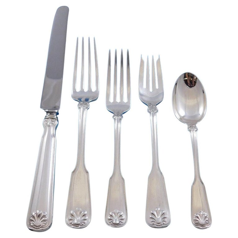 Shell and Thread by Tiffany Sterling Silver Flatware Set 12 Service 63 ...