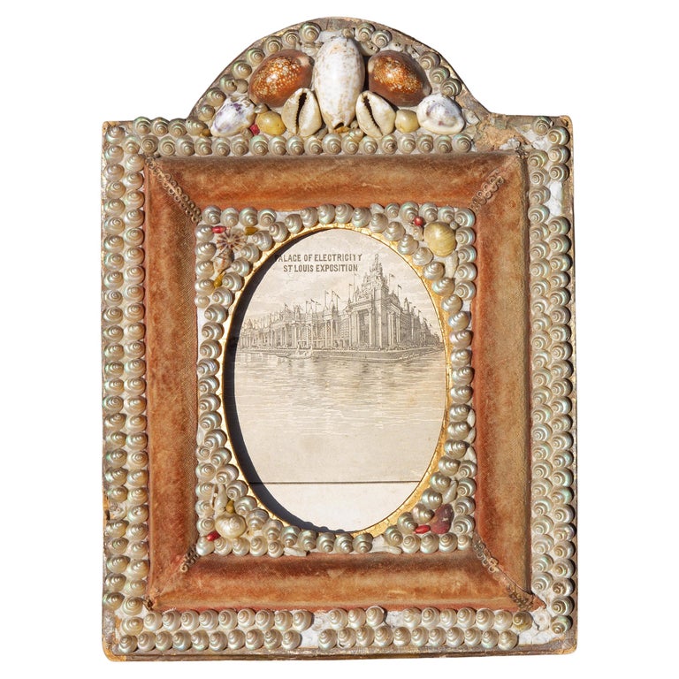 Shell Art Picture Frame Souvenir St Louis Exposition, 1904 For Sale at ...