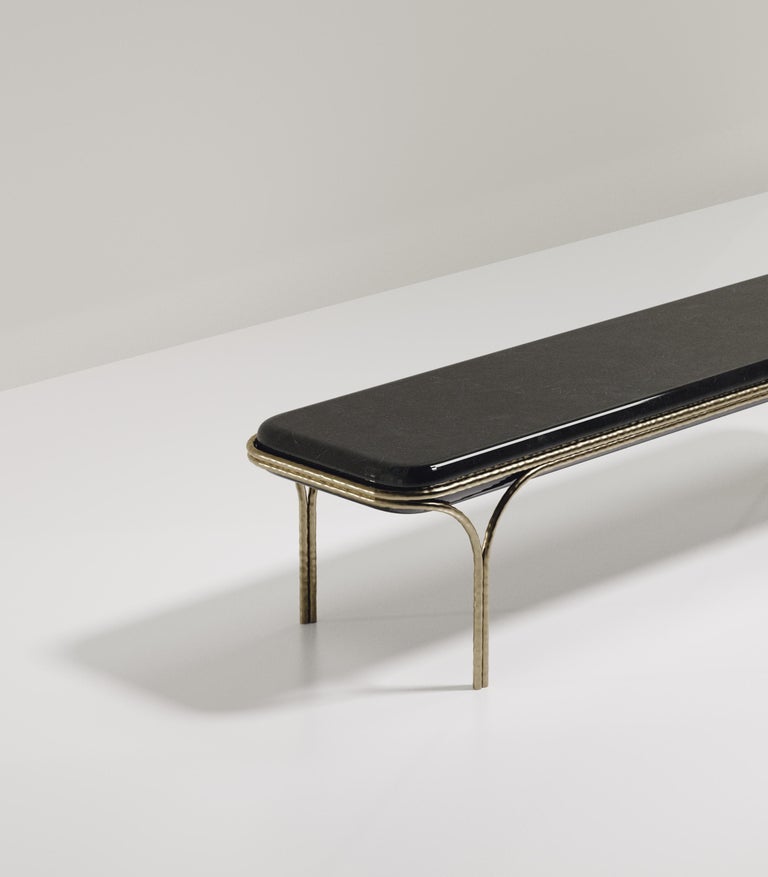 Shell Bench with Bronze-Patina Brass Details by R&Y Augousti For Sale ...