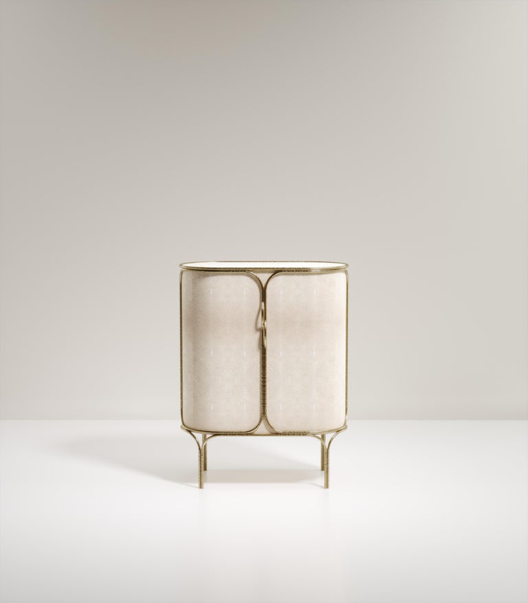 Shell Buffet with Bronze-Patina Brass Details by R&Y Augousti For Sale ...