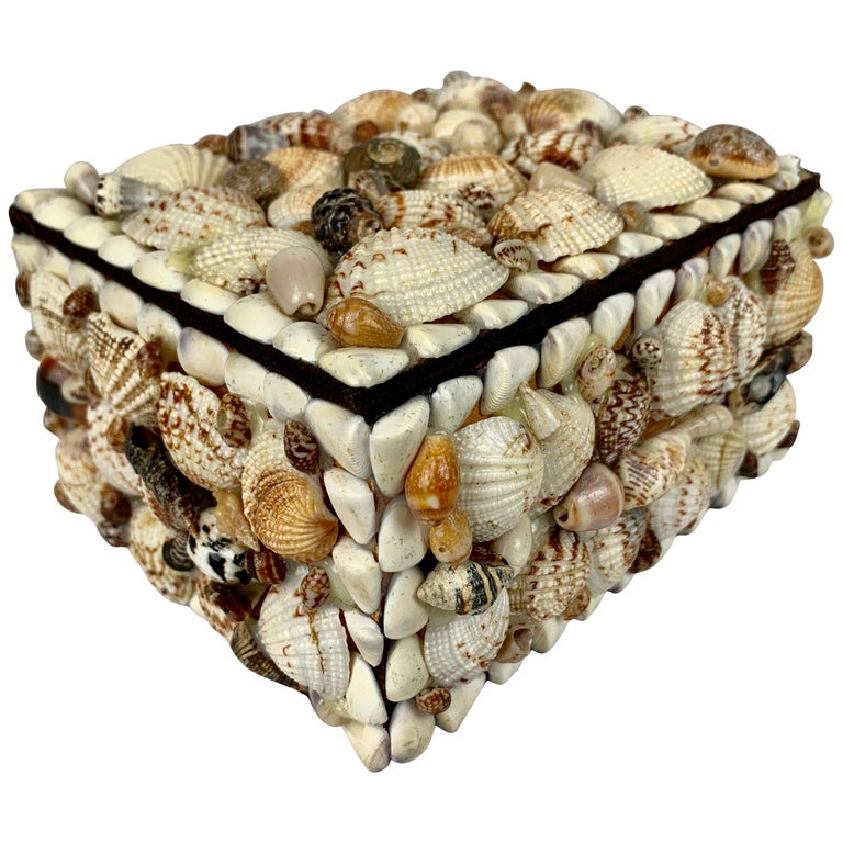 Shell Covered Lined Box at 1stDibs