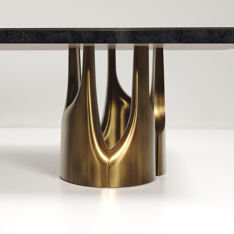 Shell Dining Table with Bronze-Patina Brass Accents by R&Y Augousti For ...