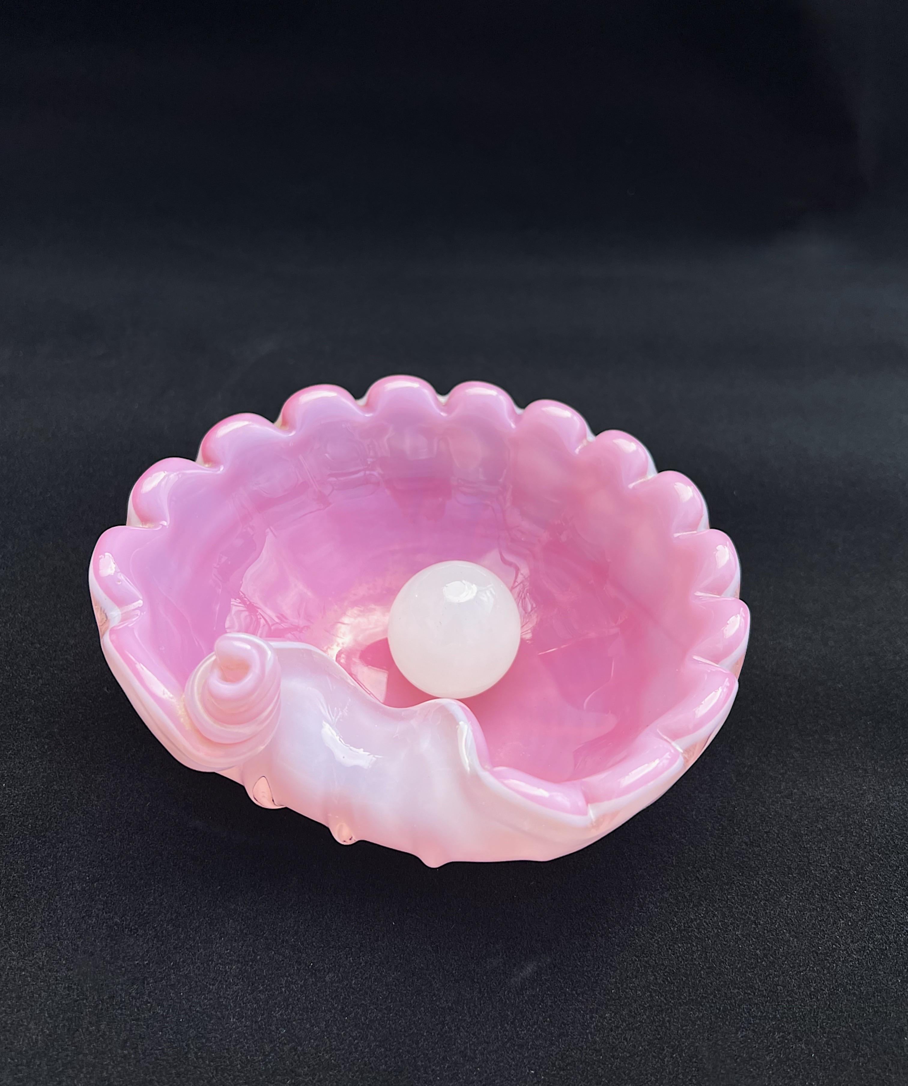 Shell Glass Bowl Made by Licio Zanetti, 1970s, Murano at 1stDibs