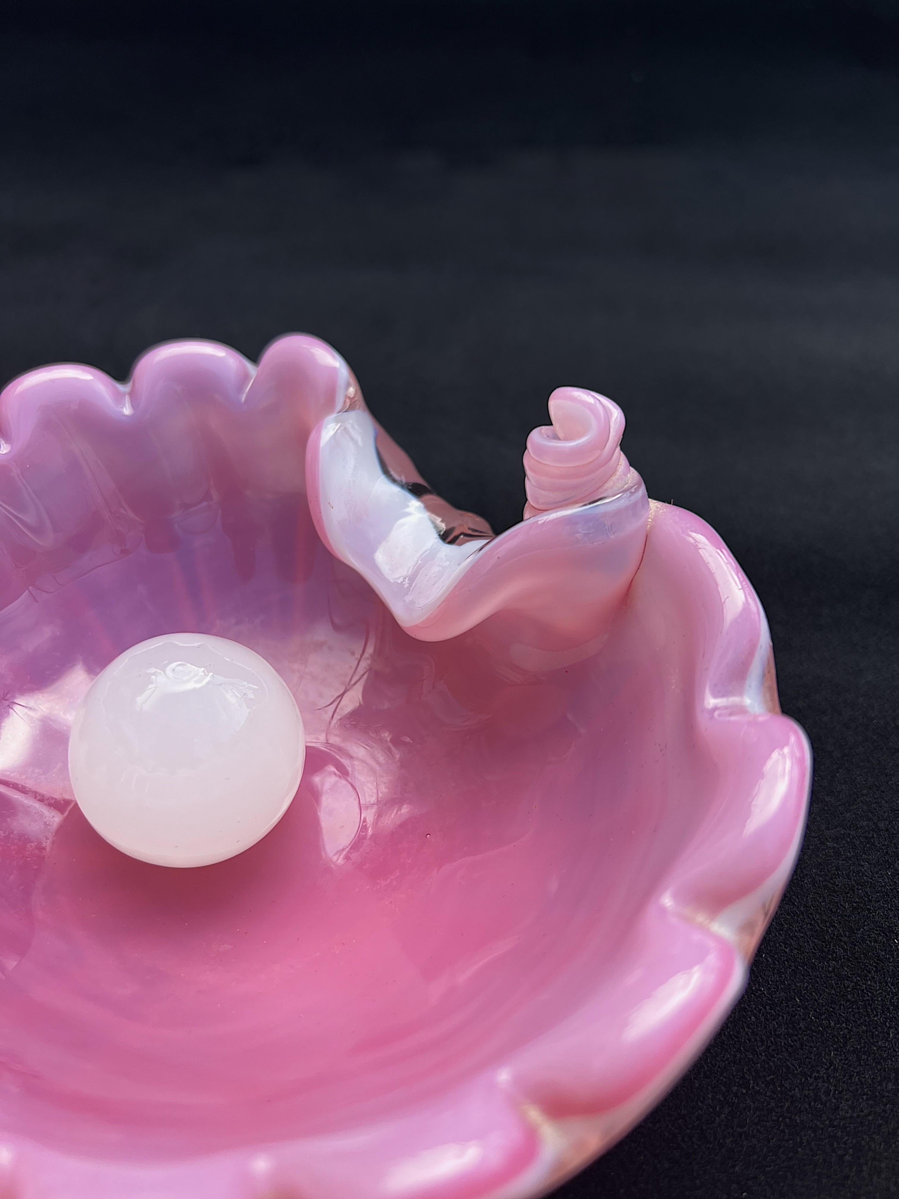 Shell Glass Bowl Made by Licio Zanetti, 1970s, Murano at 1stDibs