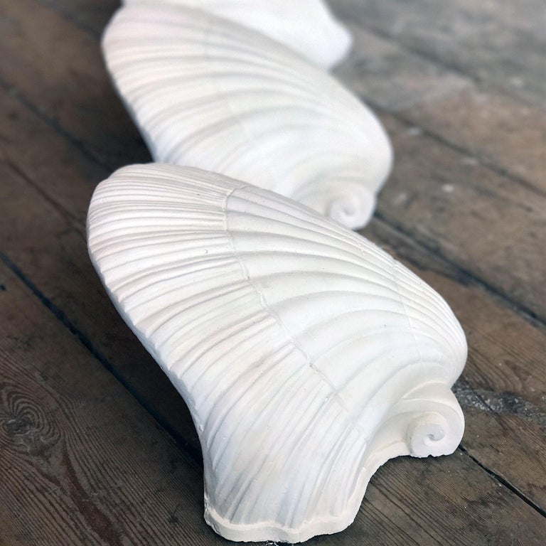 Plaster Shell Wall Sconces in the Deco Style For Sale at 1stDibs