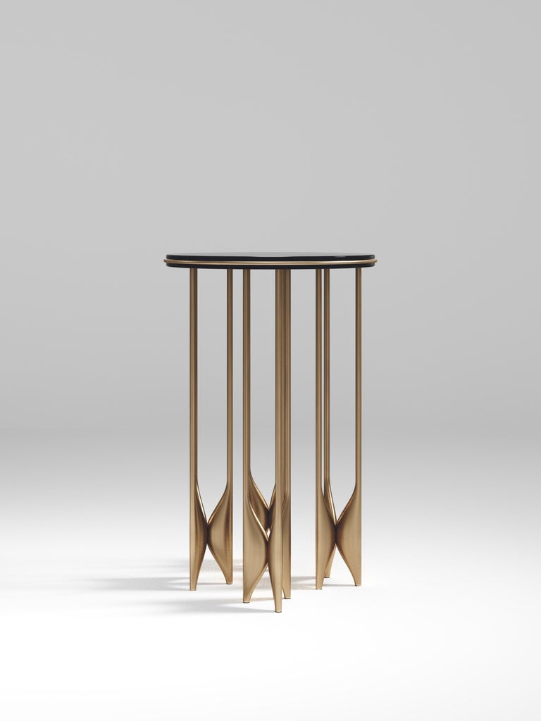Shell Side Table with Bronze Patina Brass Details by Kifu Paris For ...