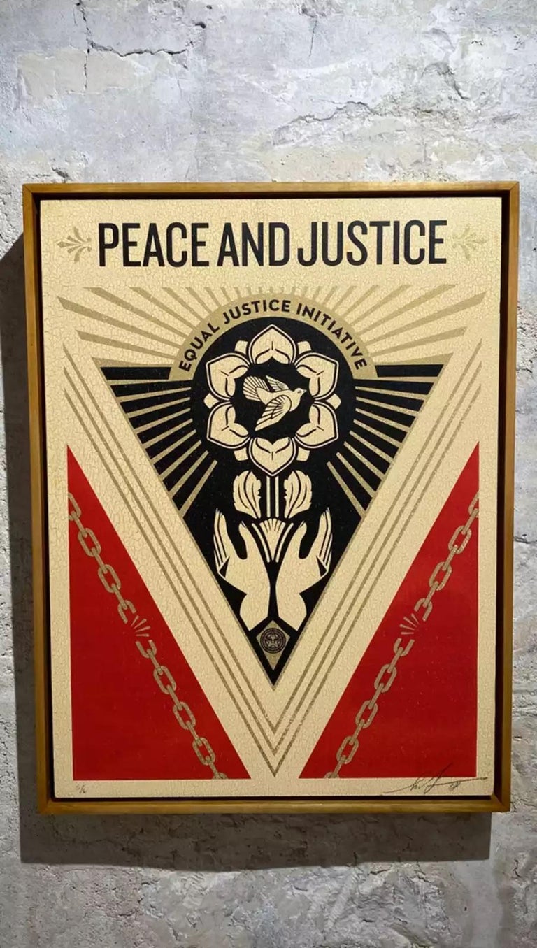 Shepard Fairey - Peace and justice summit For Sale at 1stDibs