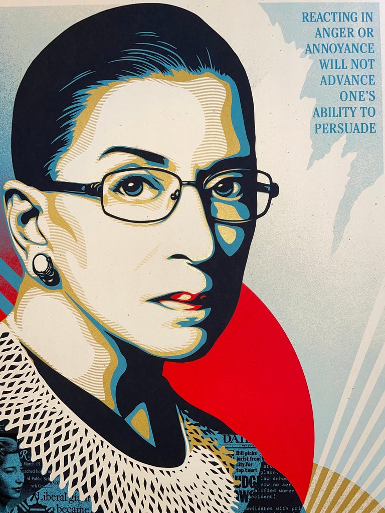 Shepard Fairey – „Ruth Bader, Champion of Justice, Shepard Fairey Print ...