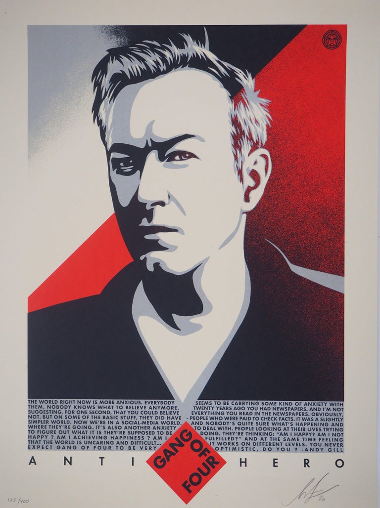Shepard Fairey - Andy Gill, Anti-Hero - Screenprint Handsigned For Sale ...