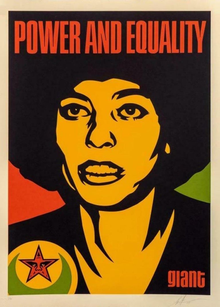 Shepard Fairey - ANGELA NUBIAN by Frank Shepard, Silkscreen signed/No ...