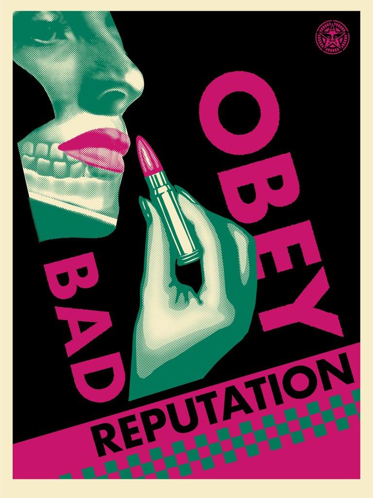 Shepard Fairey - Bad Reputation (Black) - Original Handsigned Screen ...