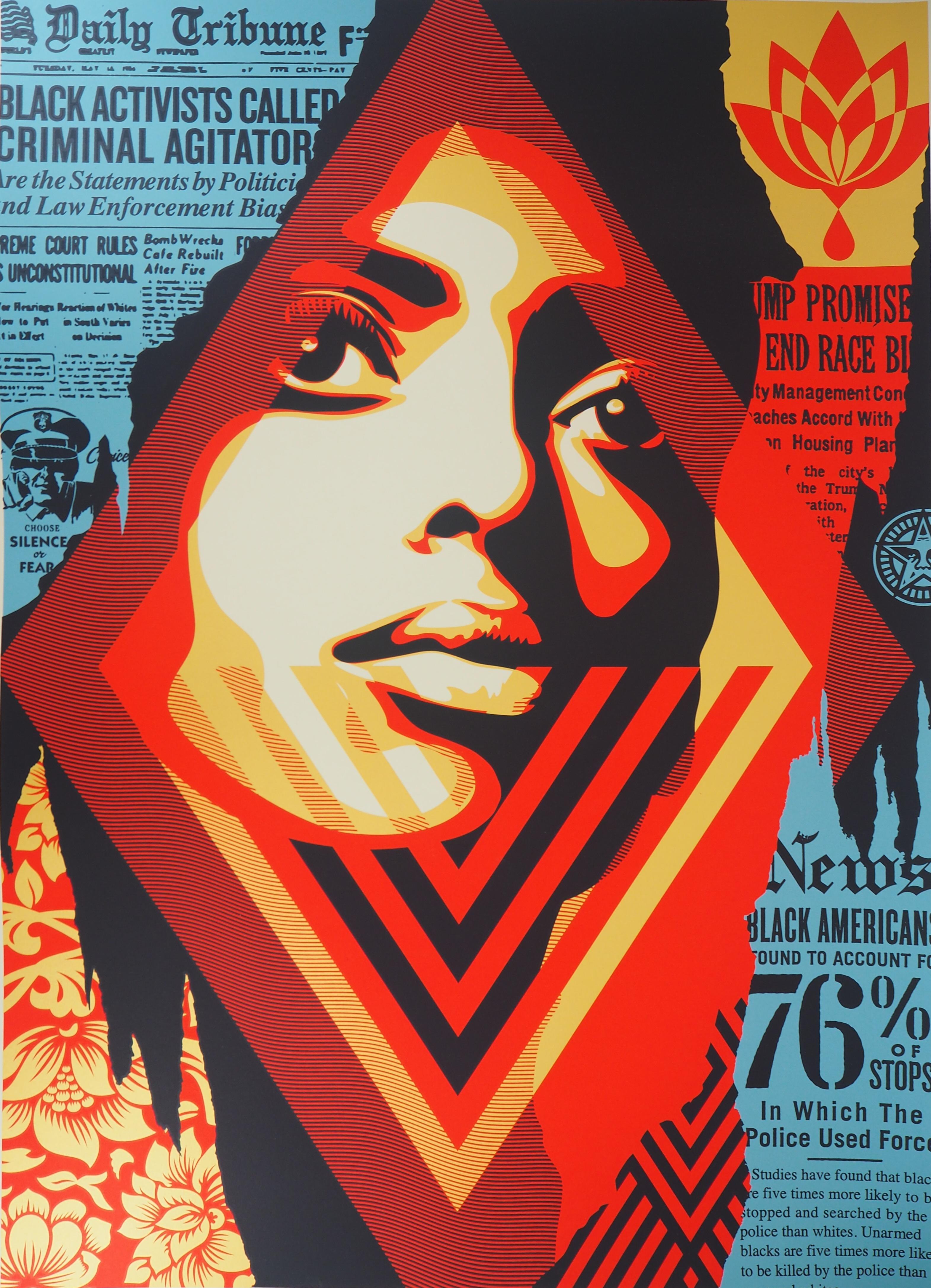 Shepard Fairey - Collage Tommy Ramone (or) - Sérigraphie originale ...