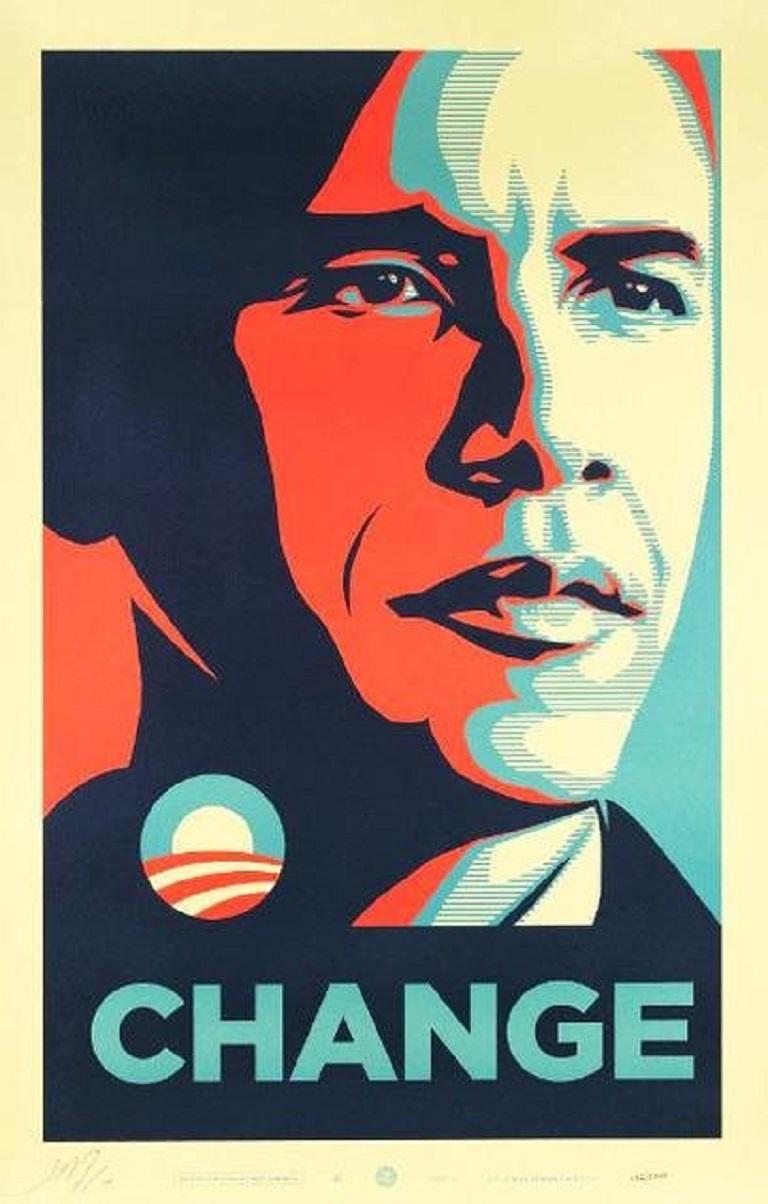 Obama "Hope" Election Poster 2008 Shepherd Fairey For Sale at 1stDibs