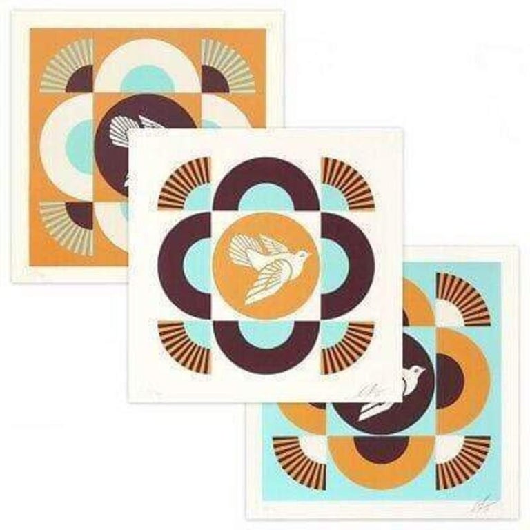 Shepard Fairey - Dove Geometric (Set of 3) For Sale at 1stDibs