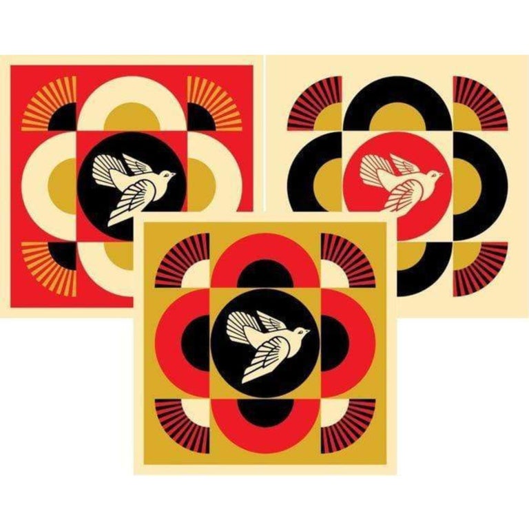 Shepard Fairey - Dove Geometric (Set of 3) For Sale at 1stDibs