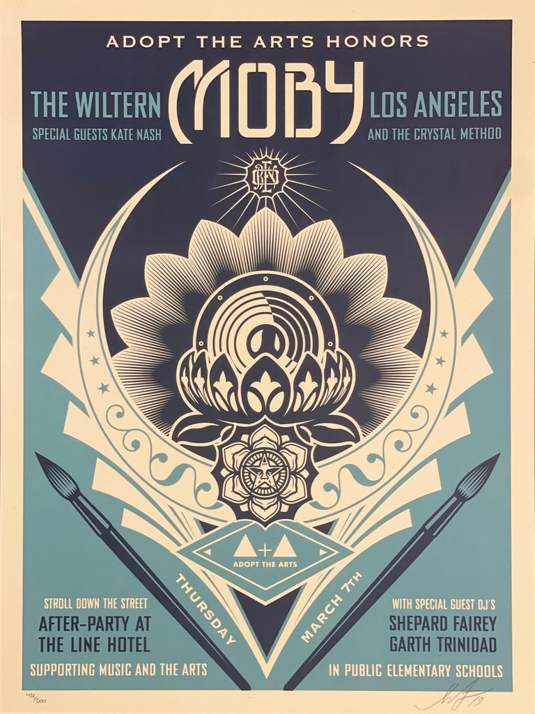 Shepard Fairey - Shepard Fairey "Moby" Silkscreen Print Adopt The Arts ...
