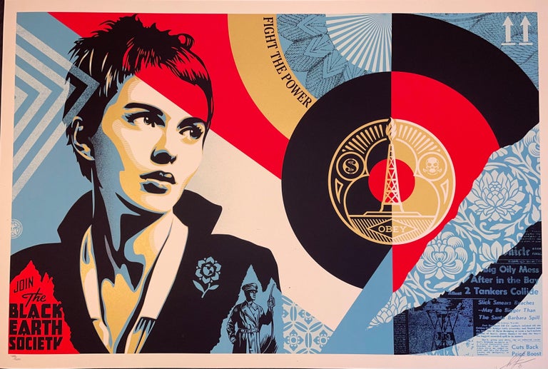 Shepard Fairey - Shepard Fairey Screen Print Black Earth Society Street ...