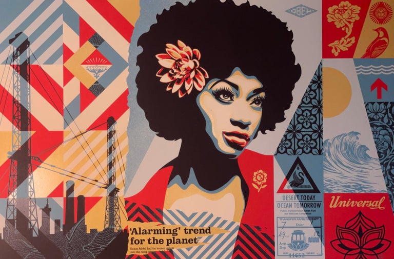 Shepard Fairey - Shepard Fairey "Swan Song" Silkscreen Print Gold ...