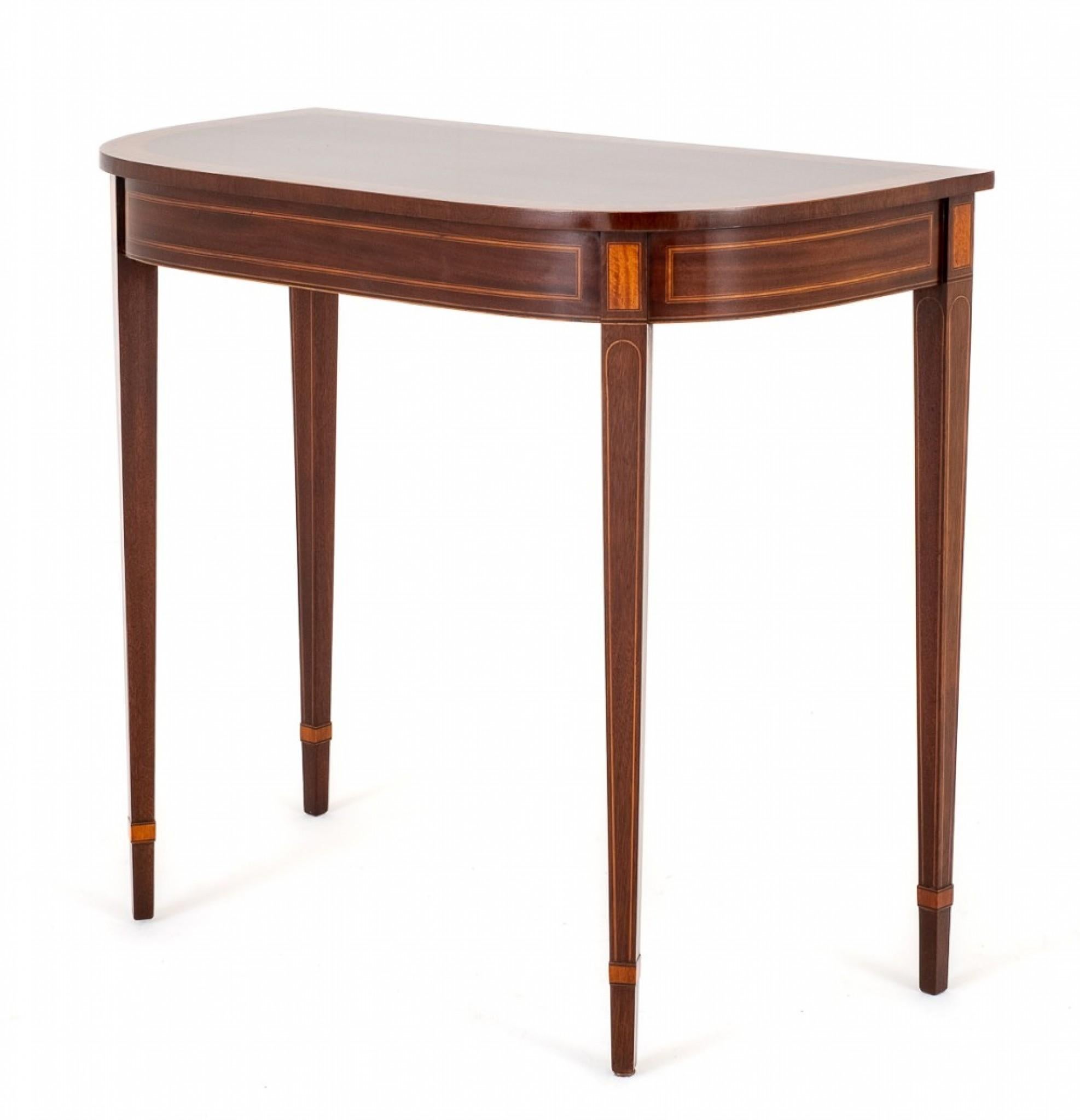 Sheraton Console Table Revival Mahogany Hall Tables For Sale at 1stDibs
