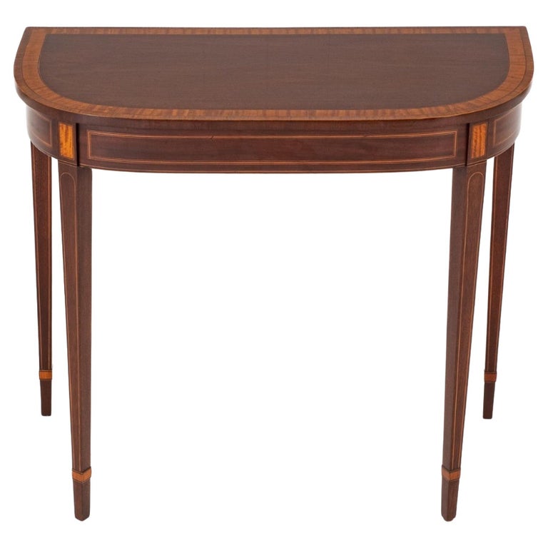 Sheraton Console Table Revival Mahogany Hall Tables For Sale at 1stDibs