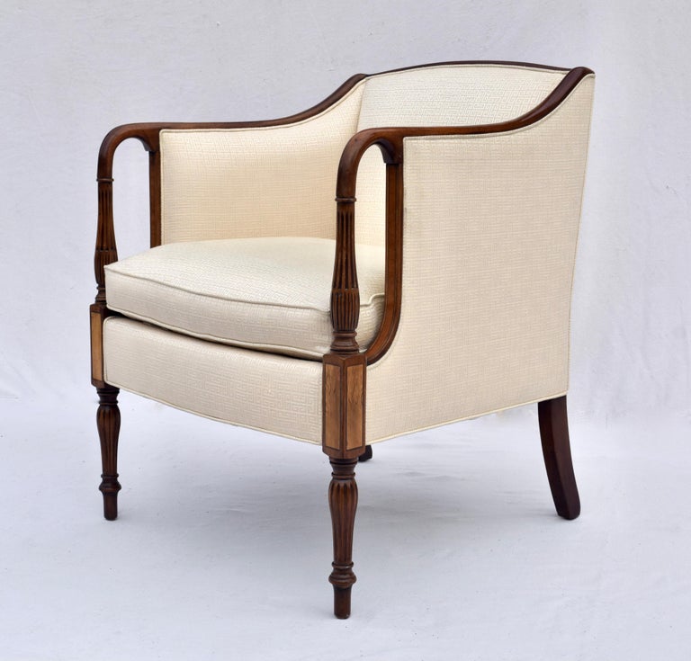 Sheraton Federal Style Upholstered Inlaid Club Chairs by Southwood ...
