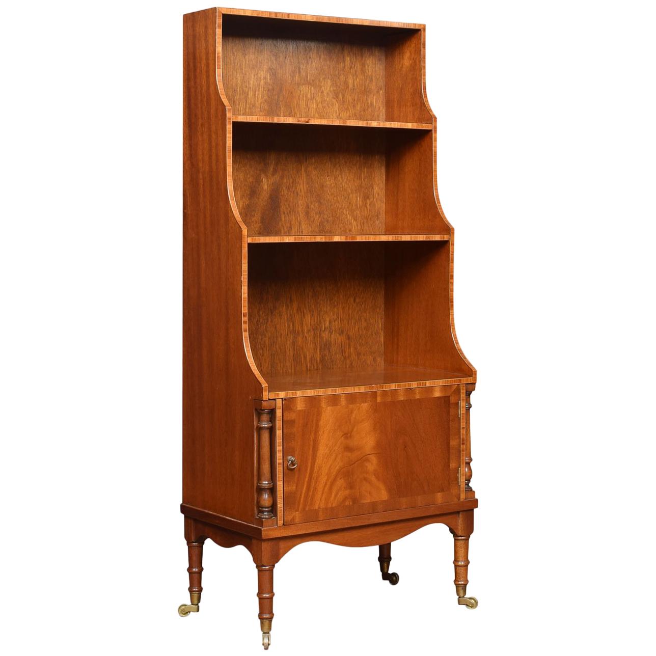 Sheraton Mahogany Waterfall Bookcase at 1stDibs