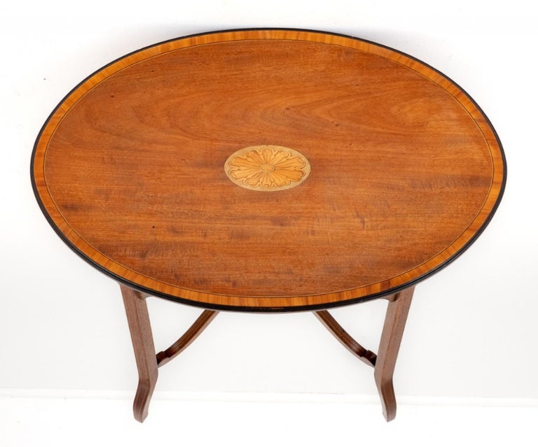 Sheraton Occasional Table Mahogany Inlay Side Tables, 1890 For Sale at ...