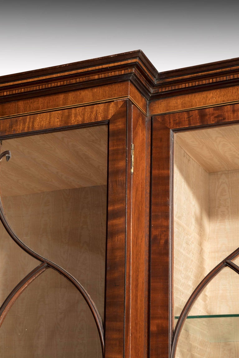 Sheraton Period Mahogany Breakfront Bookcase For Sale at 1stDibs